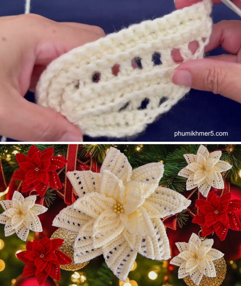 The “3D Sculpted Poinsettia” Crochet Flower Pattern – Crochet and Knitting