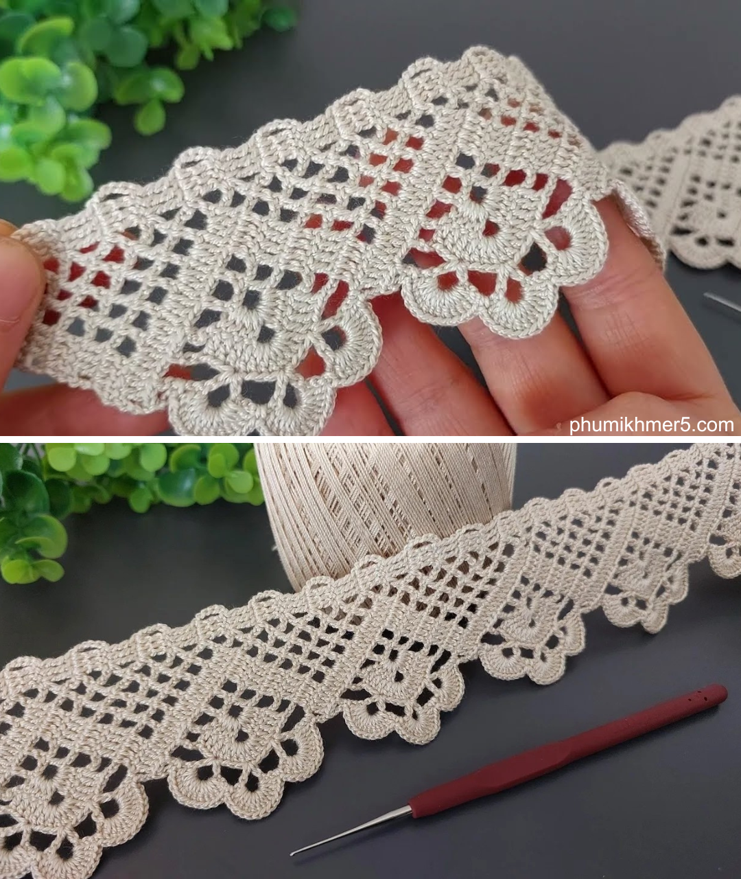 The “Regal Fan” Edging: An Elegant Crochet Lace Border Pattern ...